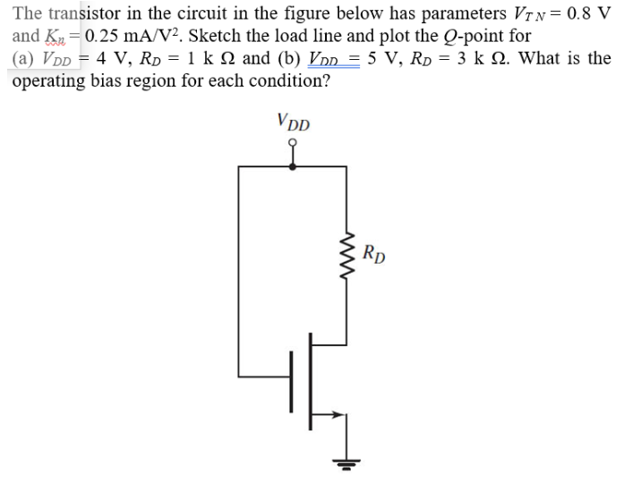 The transistor in the circuit in the figure below has | Chegg.com