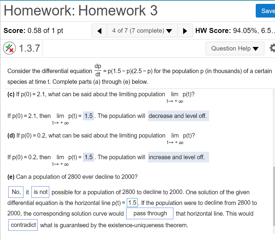 Solved Homework: Homework 3 Save Score: 0.58 of 1 pt 4 of 7 | Chegg.com