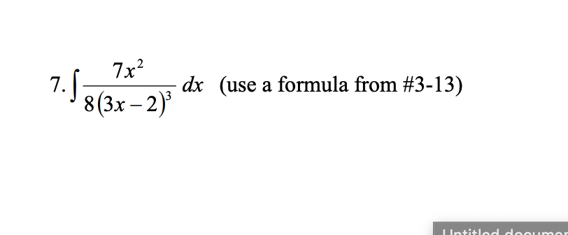 Solved Integrate using an appropriate formula from the table | Chegg.com