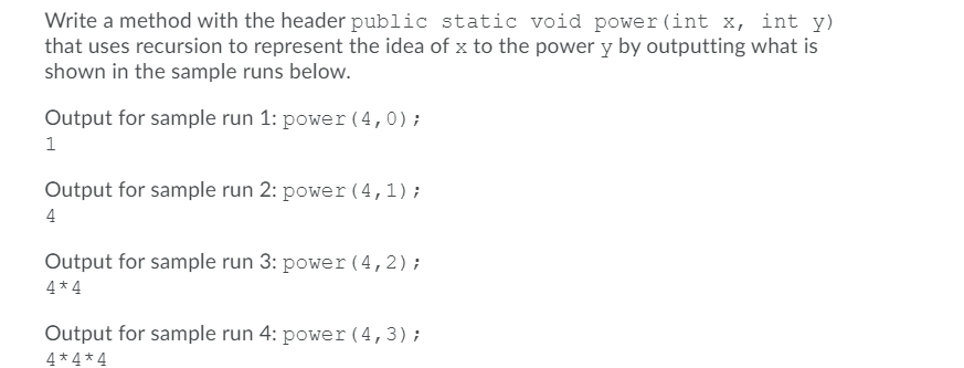 Solved Write a method with the header public static void | Chegg.com
