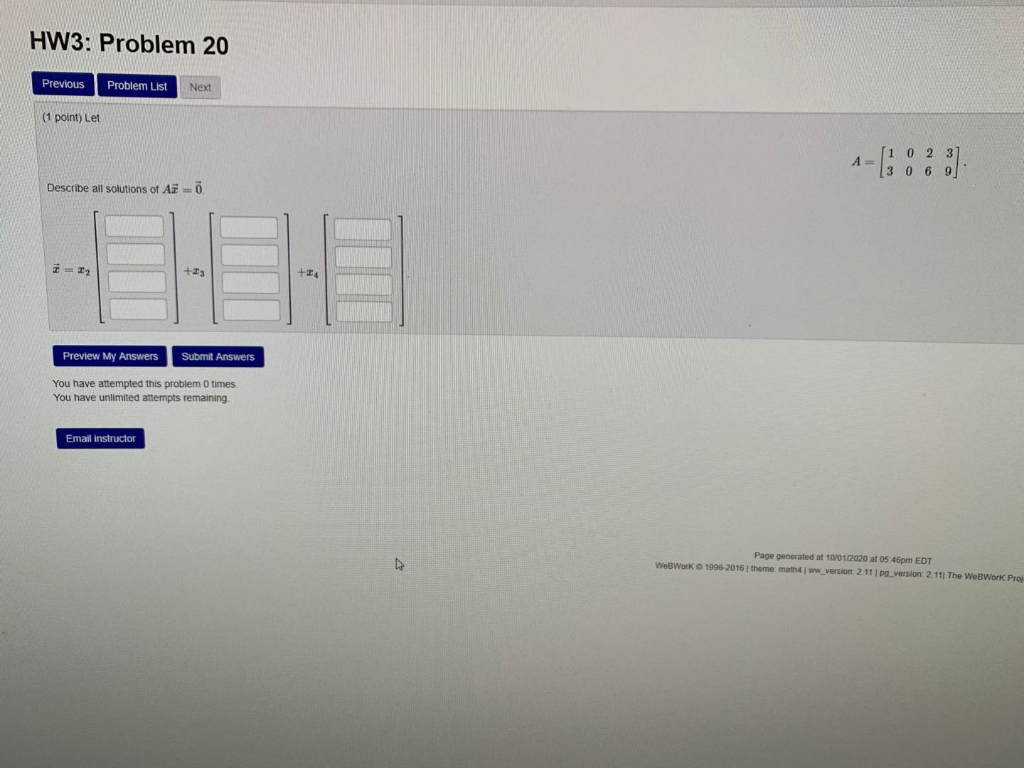 Solved HW3: Problem 20 Previous Problem List Next (1 point) | Chegg.com