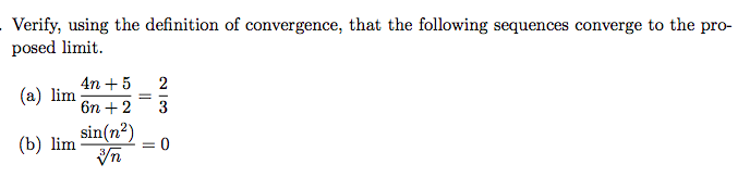 Solved Verify, using the definition of convergence, that the | Chegg.com
