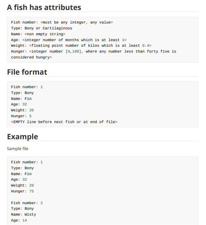 Solved A fish has attributes Fish number: Type: Bony or | Chegg.com