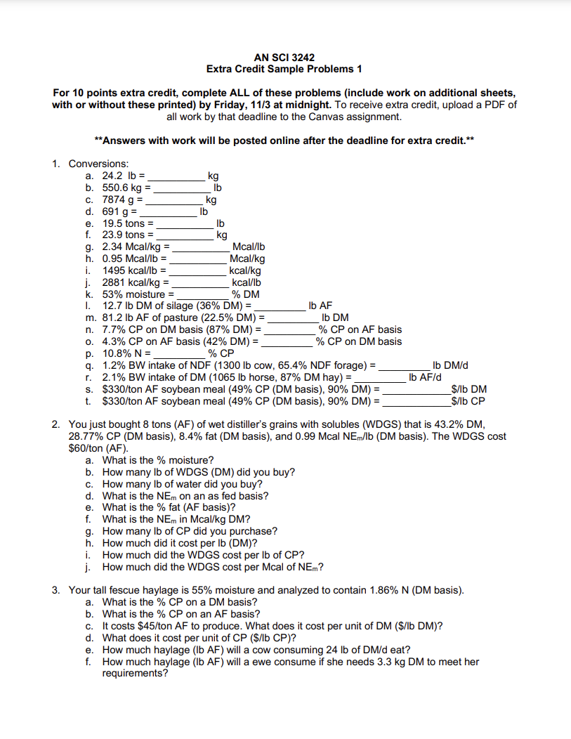 Solved For 10 points extra credit, complete ALL of these | Chegg.com