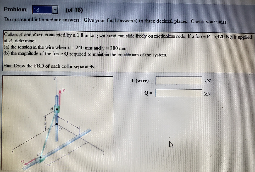 Solved Vector Statics material. Collars A and B are | Chegg.com