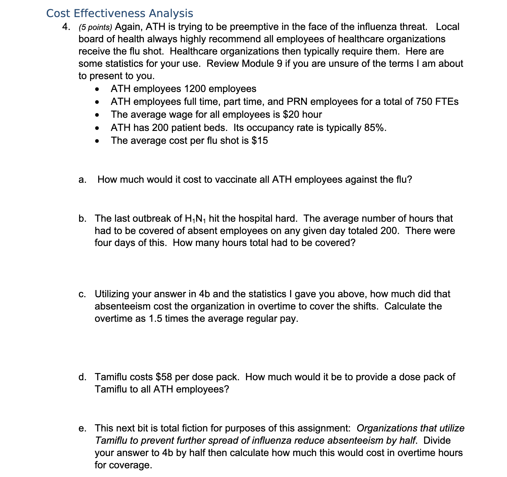 Solved st Effectiveness Analysis 4. (5 points) Again, ATH is | Chegg.com