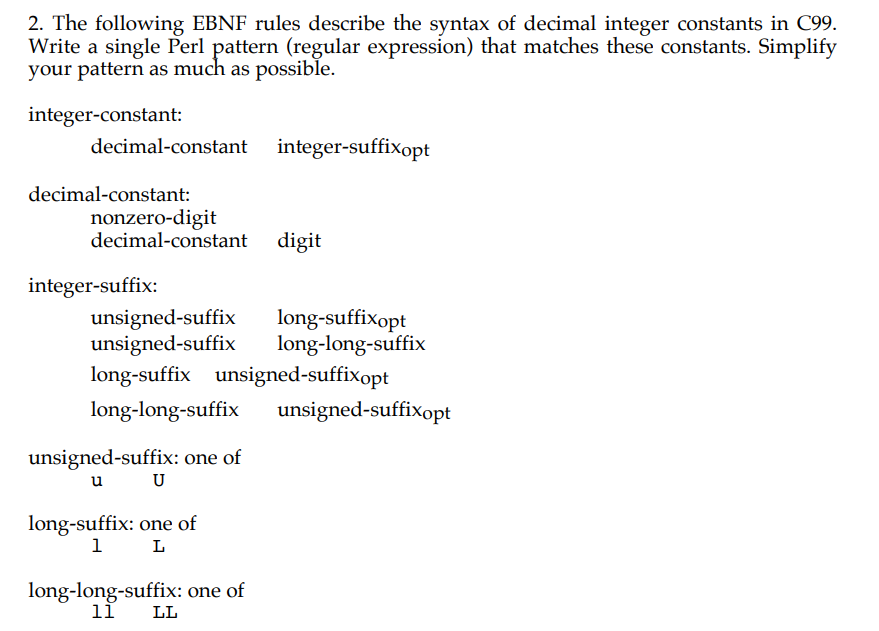 Solved 2. The following EBNF rules describe the syntax of | Chegg.com