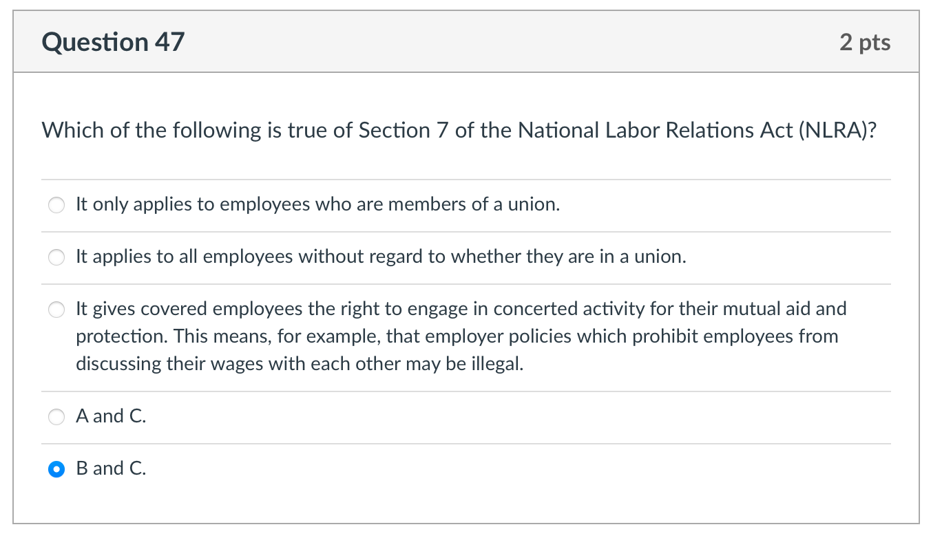 Solved Which of the following is true of Section 7 of the | Chegg.com