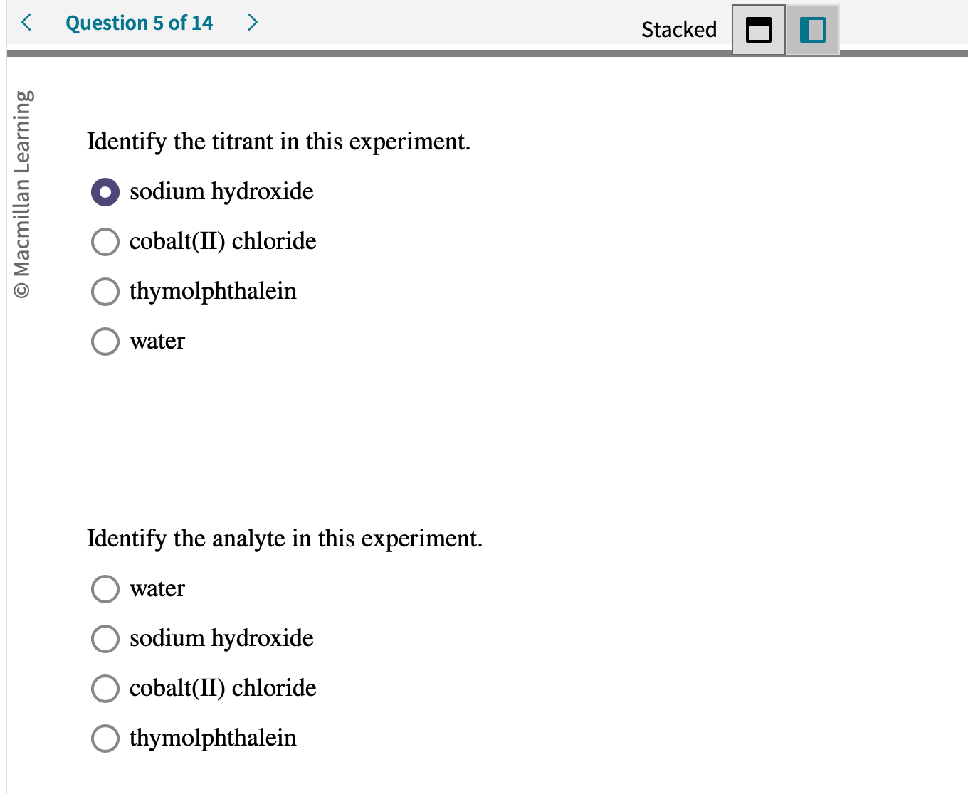 Solved Identify the titrant in this experiment.sodium | Chegg.com