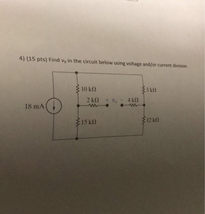 Solved Find V_0 in the circuit below using voltage and/or | Chegg.com