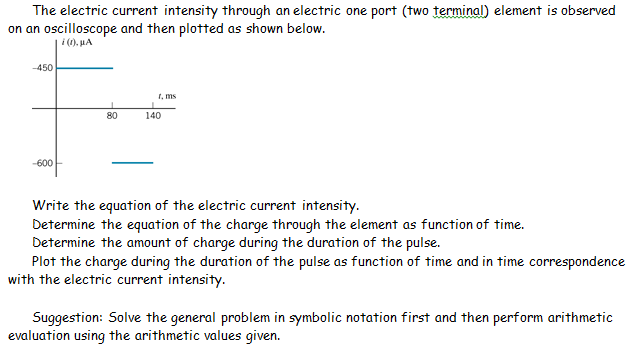 Solved The electric current intensity through an electric | Chegg.com