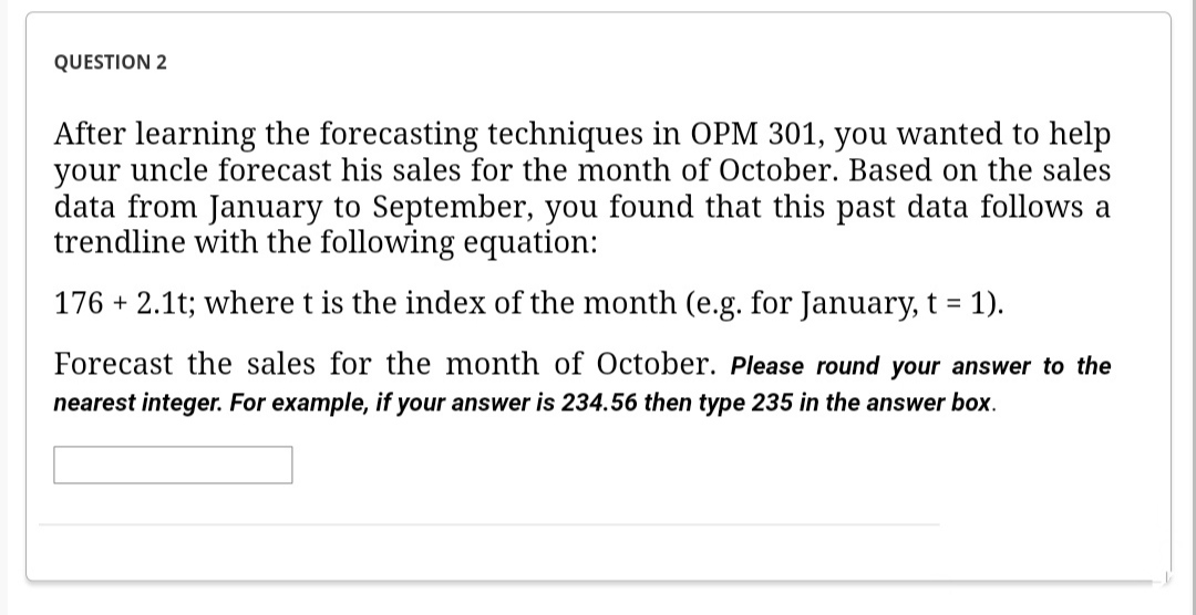 Solved QUESTION 2After learning the forecasting techniques | Chegg.com