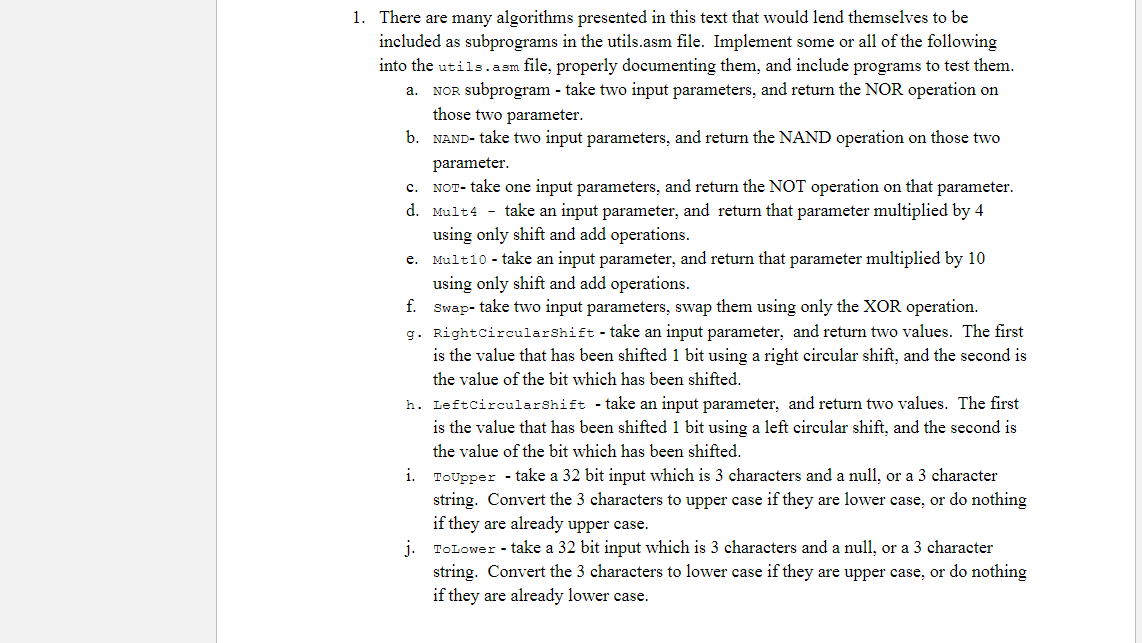 Solved 1. There are many algorithms presented in this text | Chegg.com