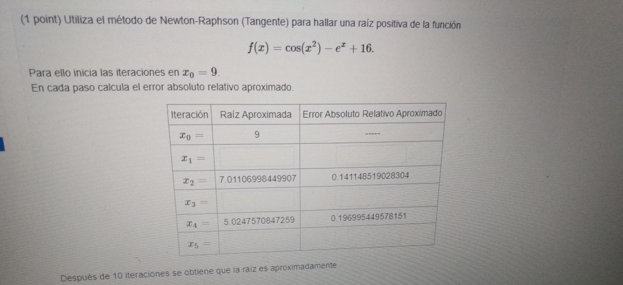 Use the Newton-Raphson (Tangent) method to find a | Chegg.com