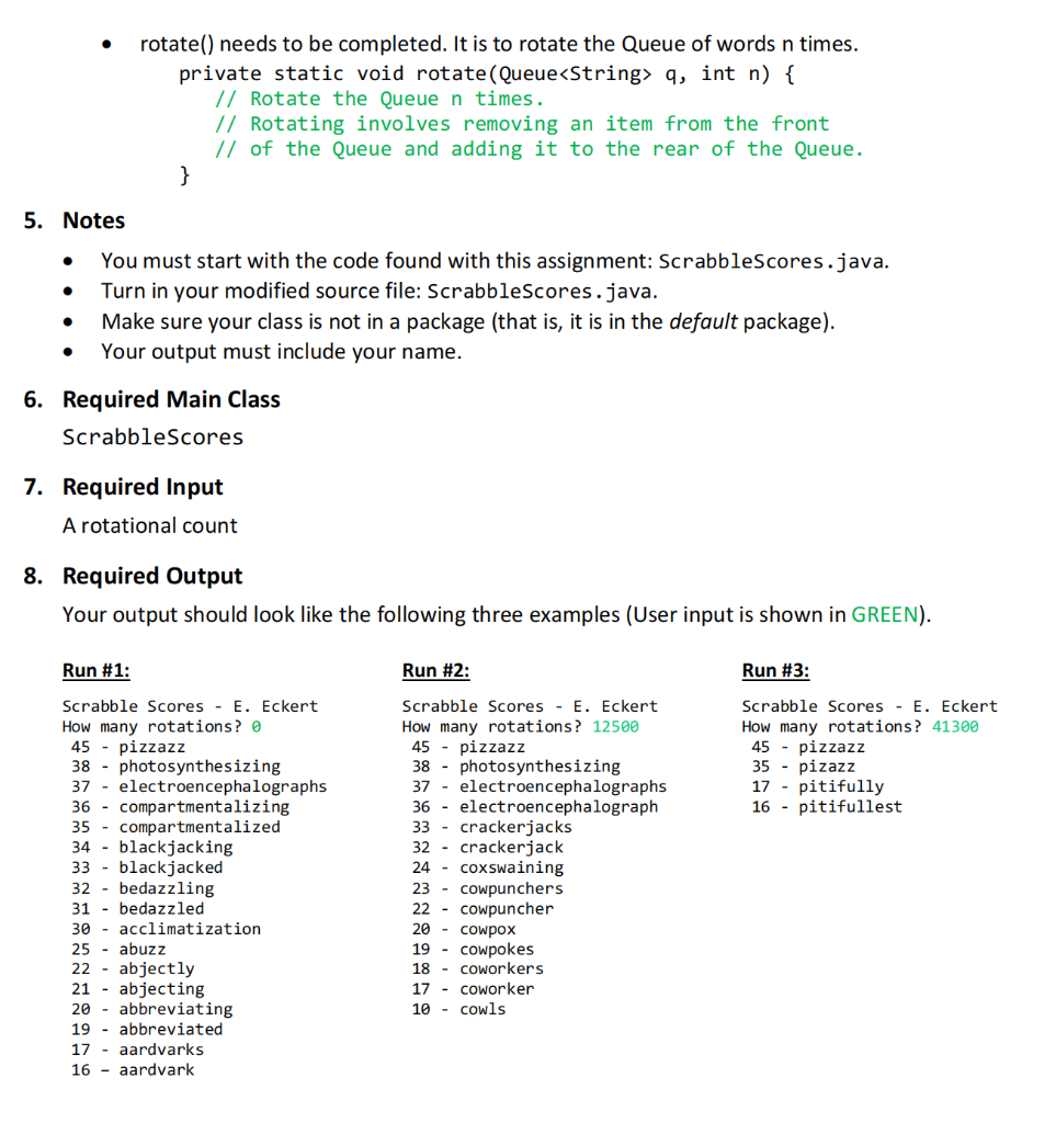 Solved Scrabble Scores 1. Overview You are to write a | Chegg.com