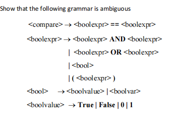 Solved Show that the following grammar is | Chegg.com