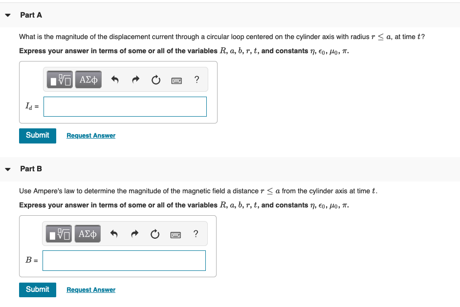 Solved A uniform electric field is directed axially in a | Chegg.com
