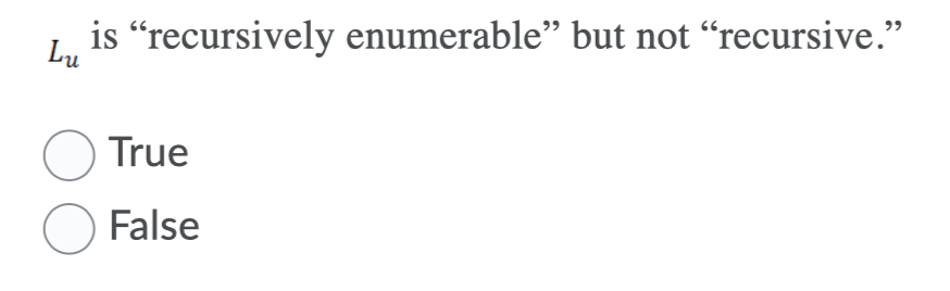Solved 1. is “recursively enumerable” but not “recursive.” O | Chegg.com