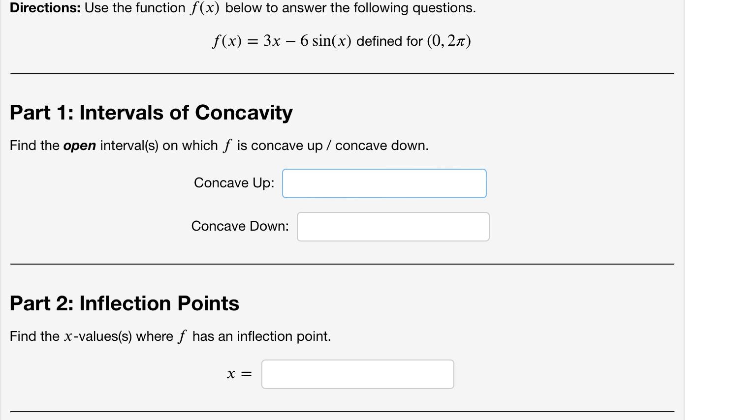Solved Directions Use The Function F X Below To Answer The