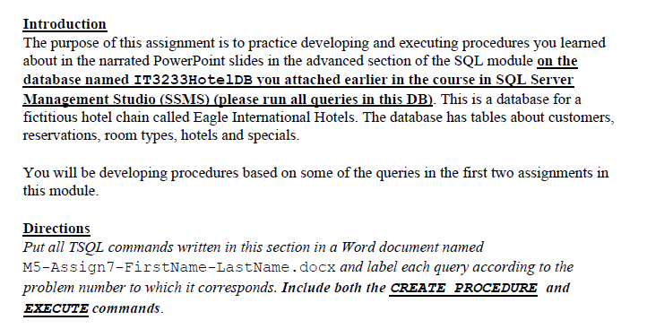 Introduction The purpose of this assignment is to | Chegg.com