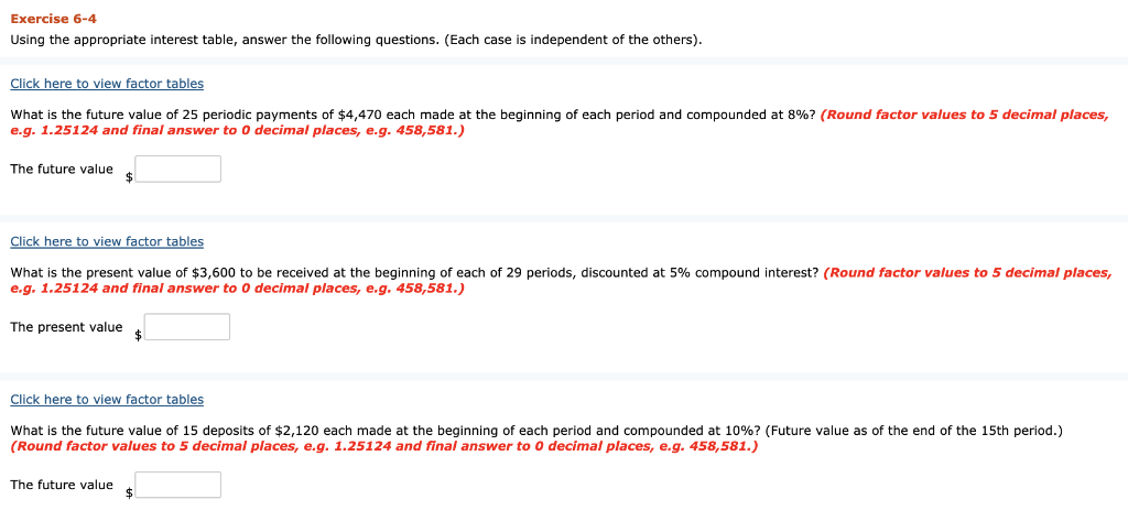 Solved Exercise 6-4 Using the appropriate interest table, | Chegg.com