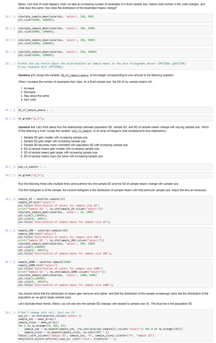 2. Variability of the Sample Mean By the Central | Chegg.com
