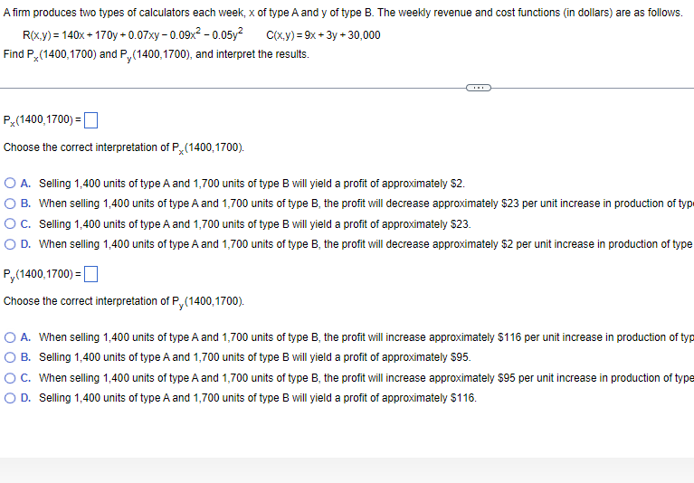 Solved A firm produces two types of calculators each week, x | Chegg.com