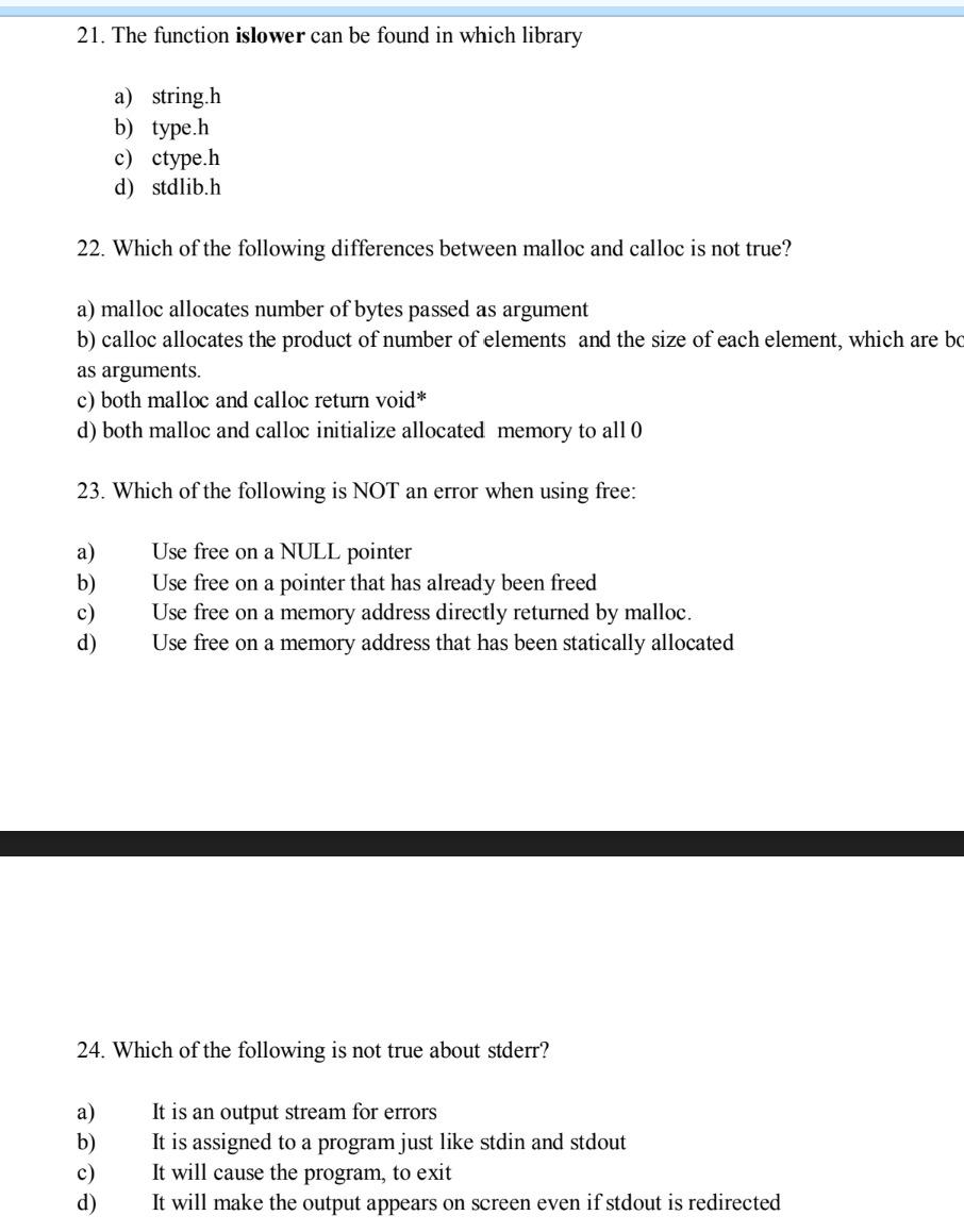 Solved 1. What is the correct value returned to the | Chegg.com