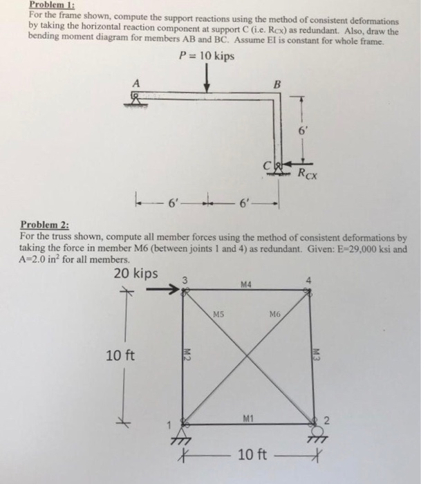 Solved Problem 1 For the frame shown, compute the support | Chegg.com