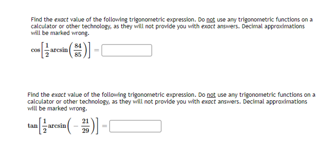 Solved Find the exact value of the following trigonometric | Chegg.com