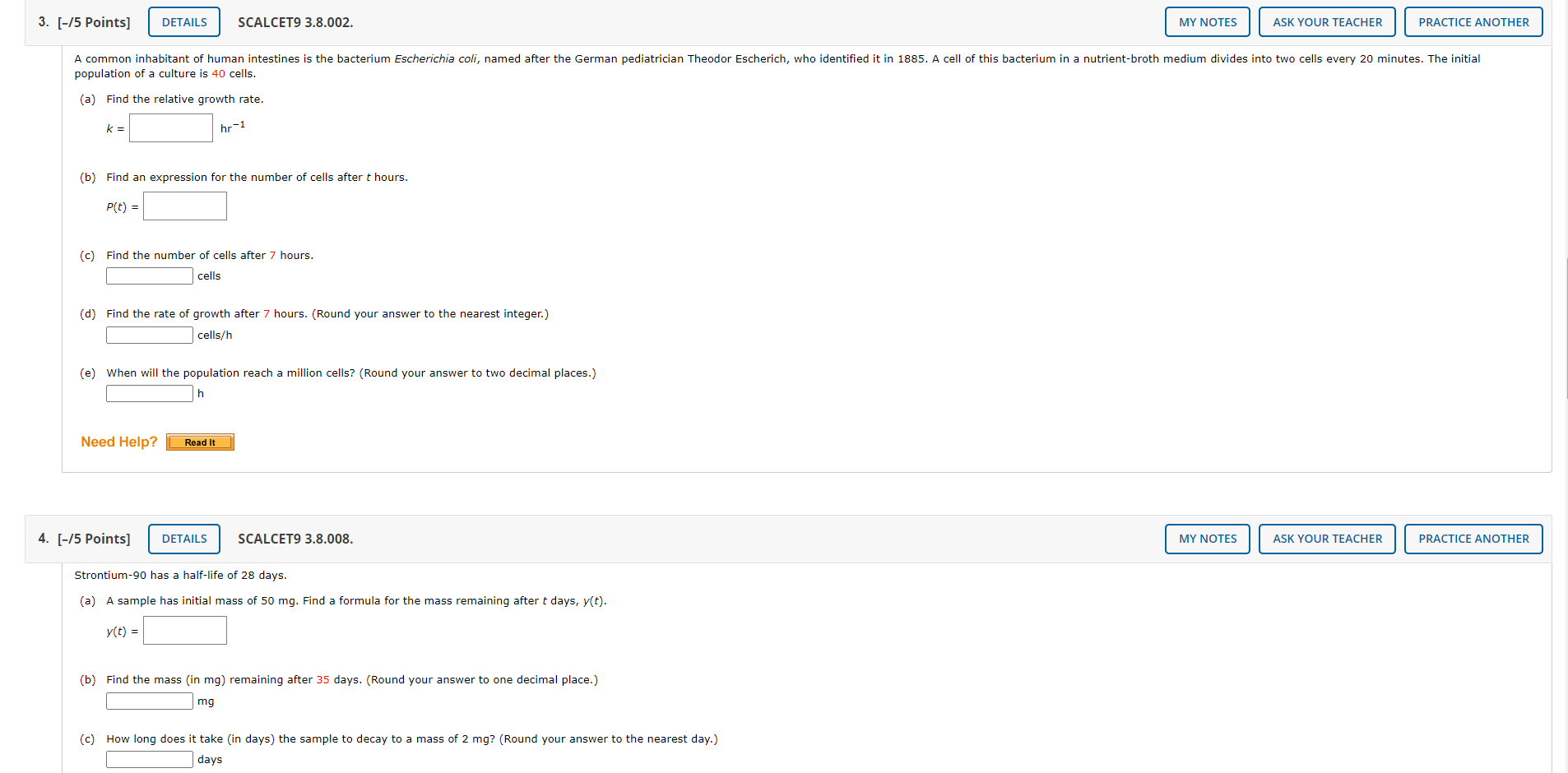 Solved 3. [-/5 Points] DETAILS SCALCET9 3.8.002. MY NOTES | Chegg.com