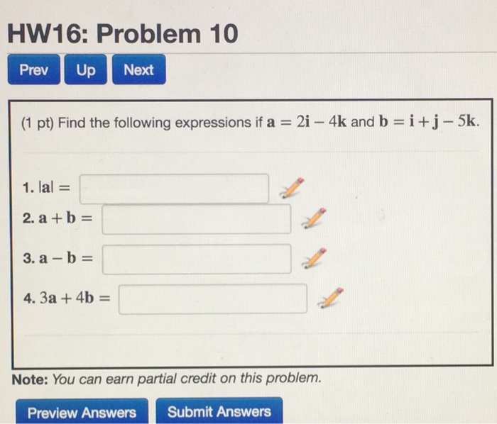 Solved HW16: Problem 10 Prev Up Next (1 pt) Find the | Chegg.com