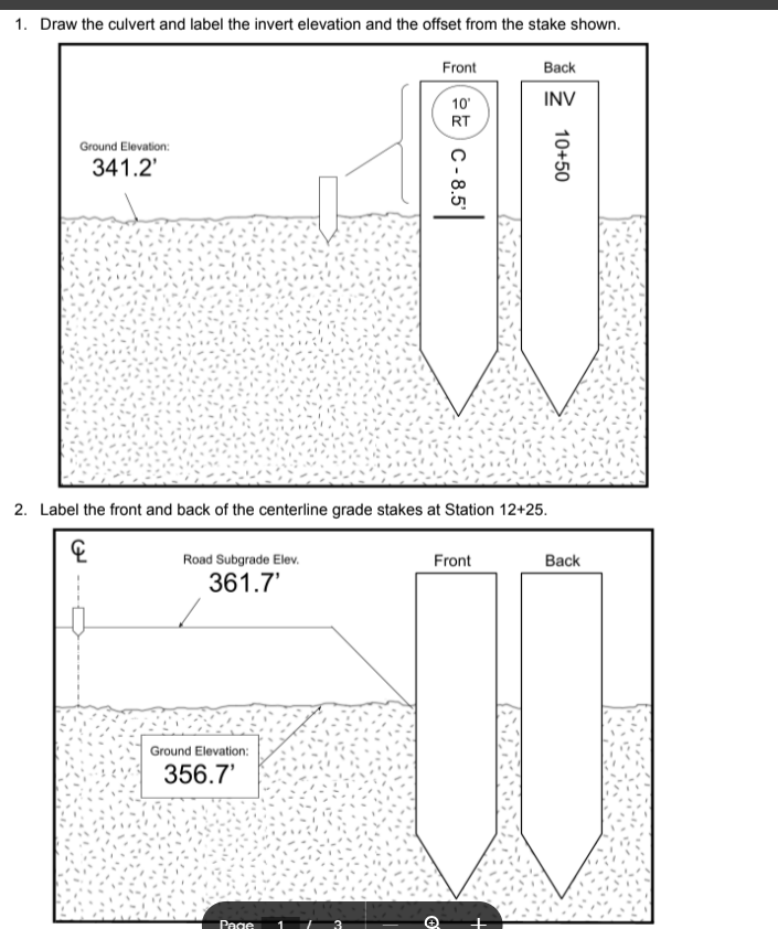 Solved Draw the culvert and label the invert elevation and | Chegg.com