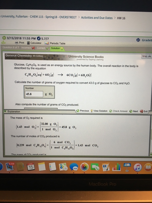 Solved calculate the number of grams of oxygen required to | Chegg.com