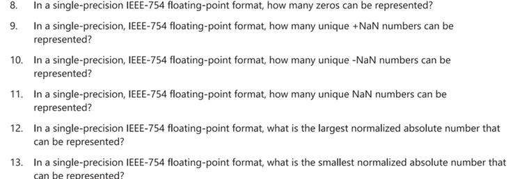 Solved 8. In a single-precision IEEE-754 floating-point | Chegg.com