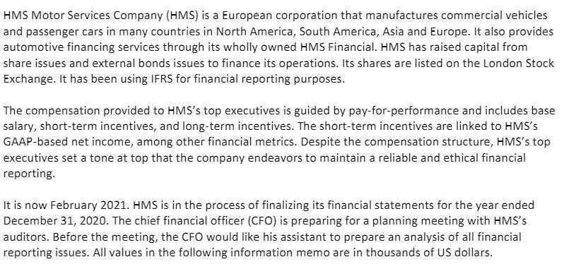 Solved HMS Motor Services Company (HMS) is a European | Chegg.com