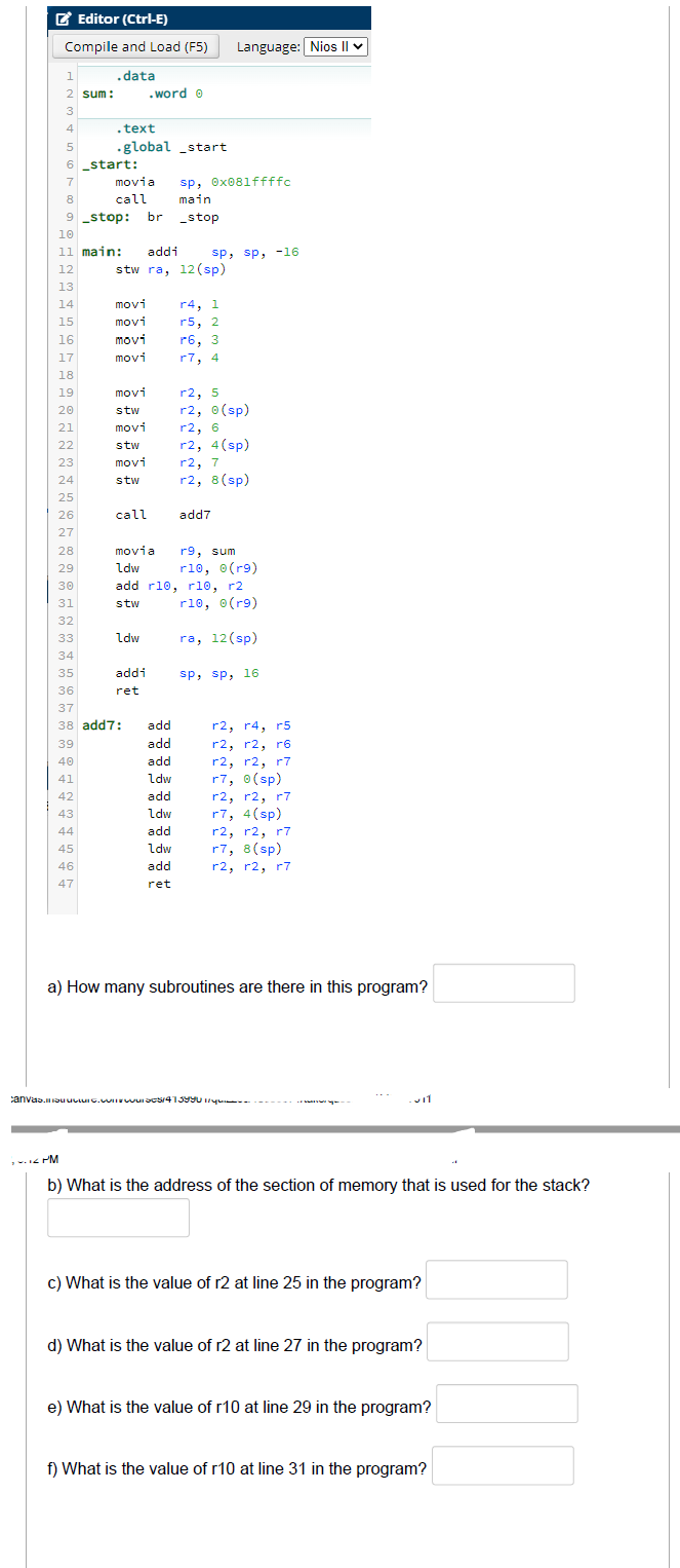 Question 37 10 pts Given the following uncommented | Chegg.com
