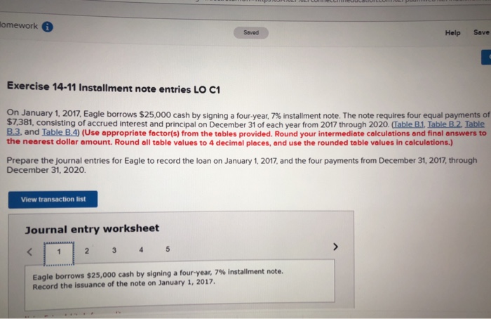 Solved omework Saved Help Save Exercise 14-11 Installment | Chegg.com