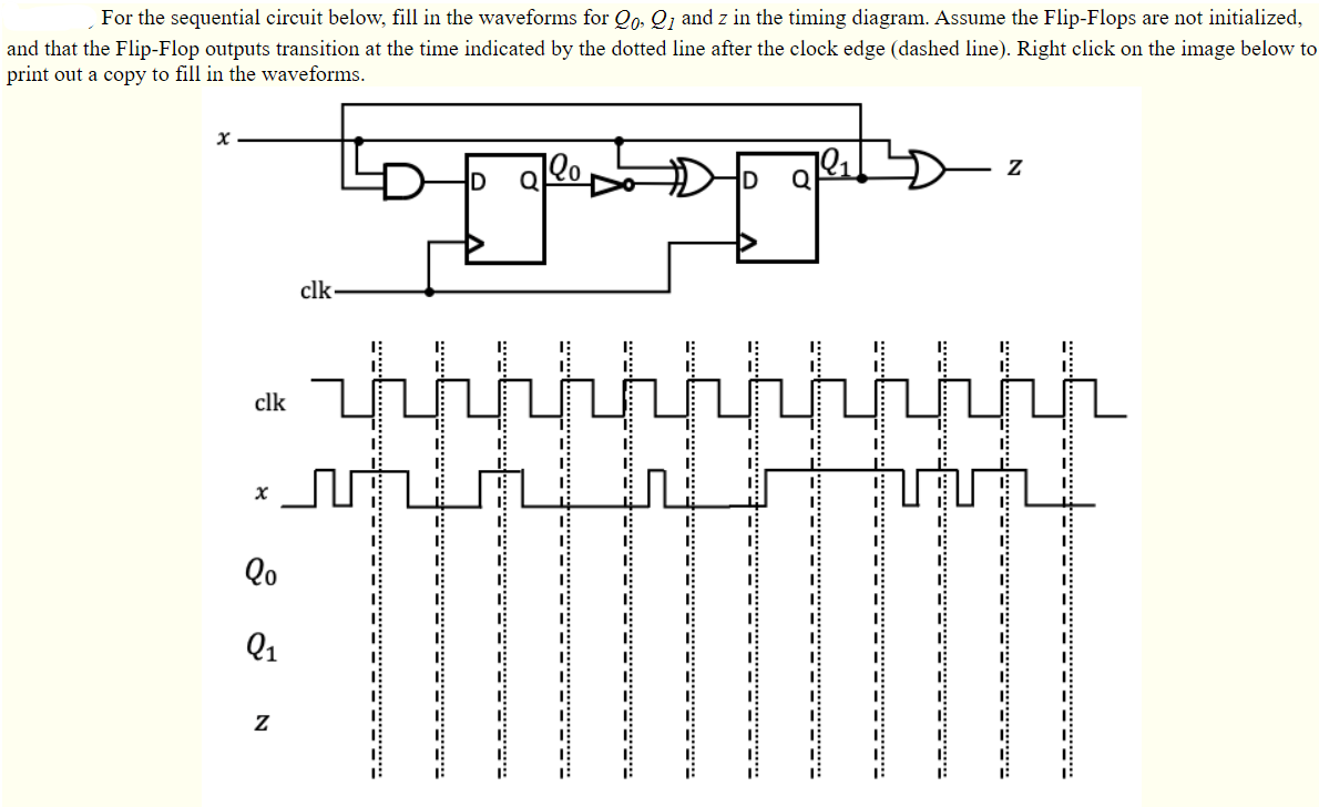 Solved For the sequential circuit below, fill in the | Chegg.com