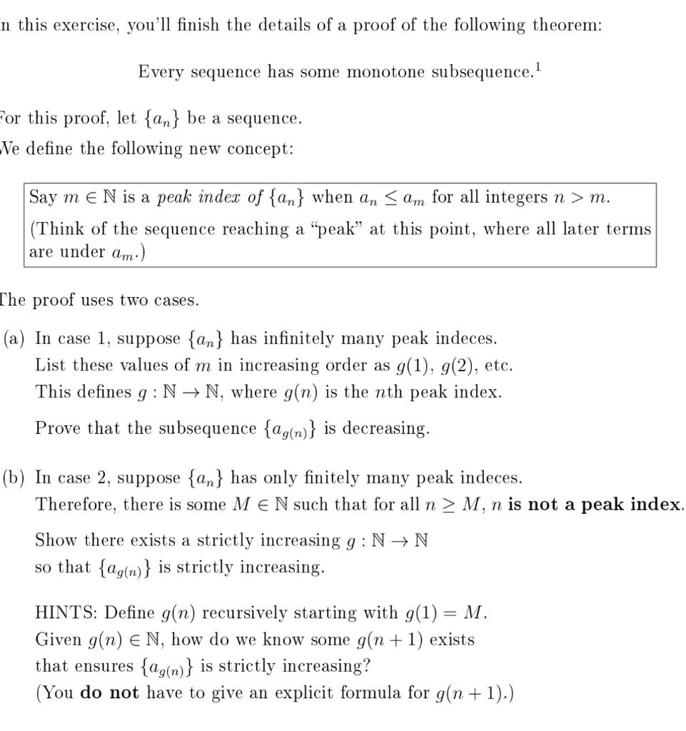 Solved this exercise, you'll finish the details of a proof | Chegg.com