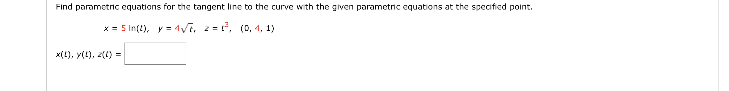 Solved Find parametric equations for the tangent line to the | Chegg.com