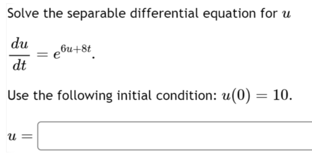 Solved Solve the separable differential equation for | Chegg.com