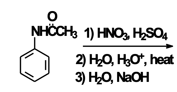 Solved O NHCCH3 1) HNO3, H2SO4 2) H2O, H3O4, heat 3) H2O, | Chegg.com