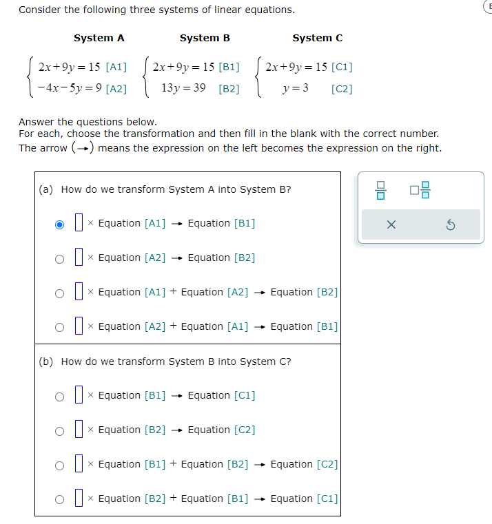 Solved Consider the following three systems of linear | Chegg.com