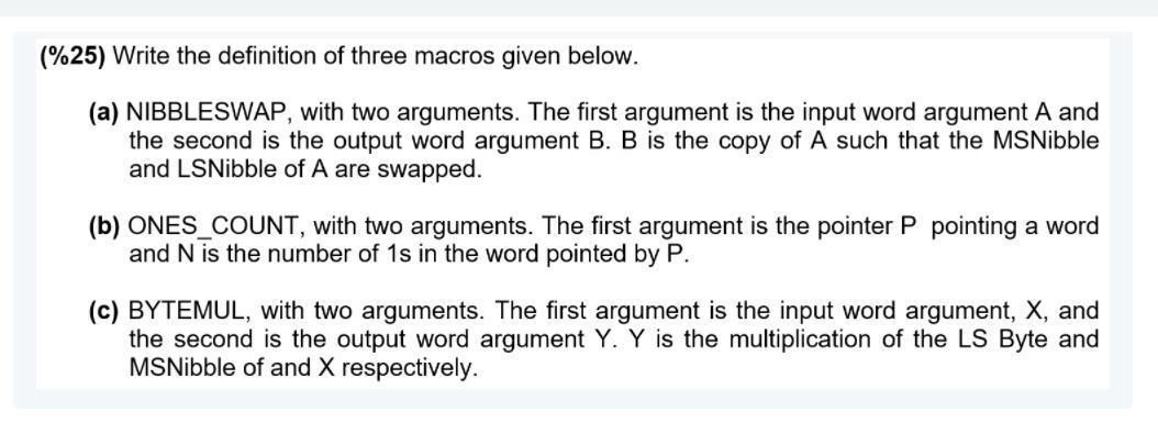 Solved 25 Write The Definition Of Three Macros Given 