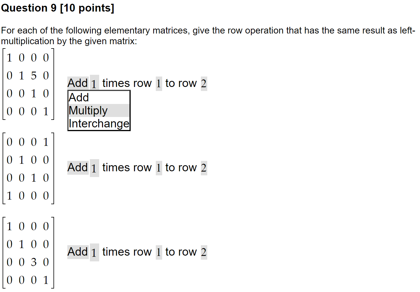 Solved Question 9 [10 points] For each of the following | Chegg.com