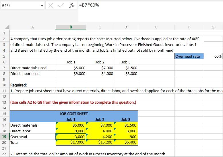 Solved I need to input the formula in excel correctly to get | Chegg.com