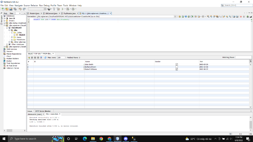 Solved SQL data : use master go create database | Chegg.com