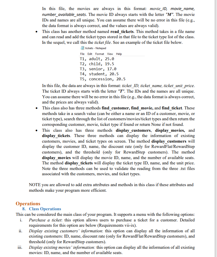 Solved 1. Class Customer Each customer has a unique ID, | Chegg.com