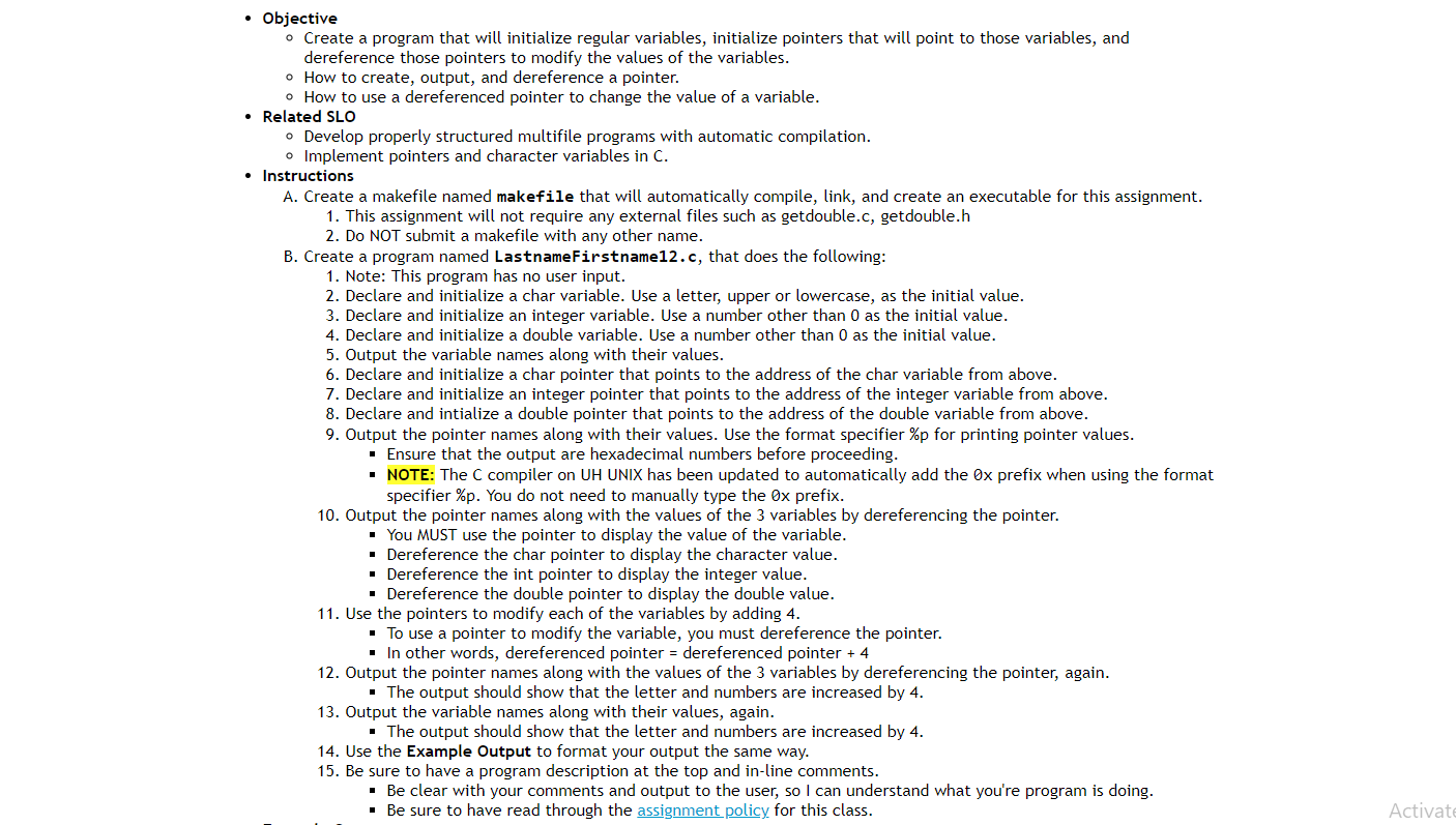 - Objective - Create a program that will initialize | Chegg.com
